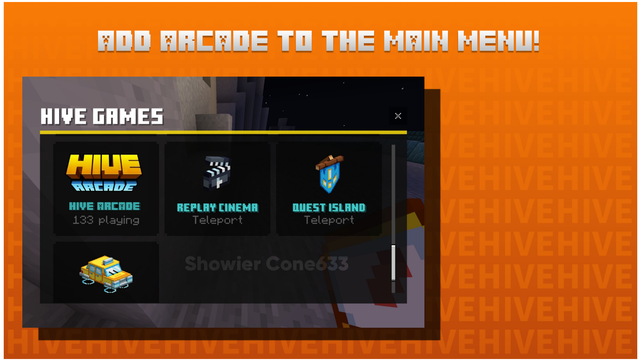 Add arcade to the main menu! - Suggestions - The Hive Forums